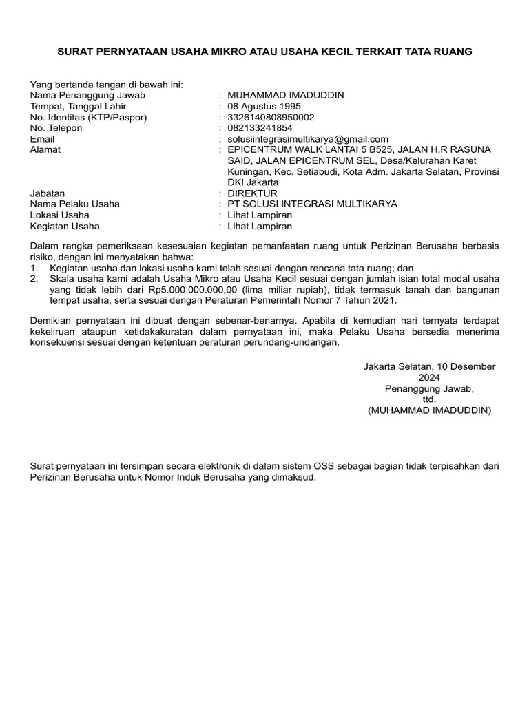 SP Usaha Mikro | PDF