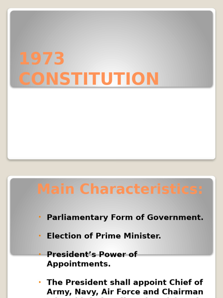 1973 Constitution | PDF | Government | Governance