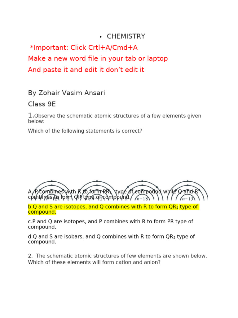 Document 2 | PDF | Ion | Chemical Compounds
