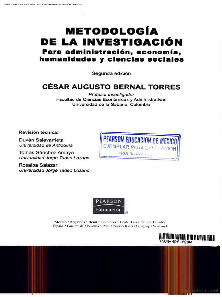 Metodologia-de-La-Investigacion Bernal-Torres - Watermark | PDF