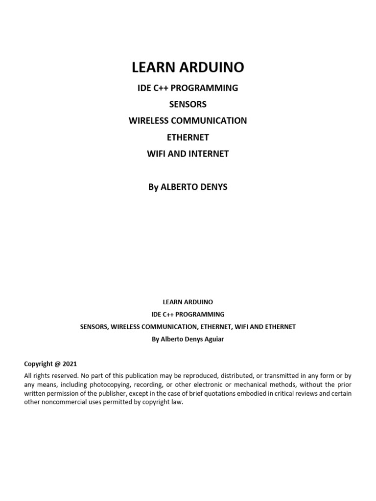 Learn Arduino by Albert Denys | PDF | Integer (Computer Science) | Arduino