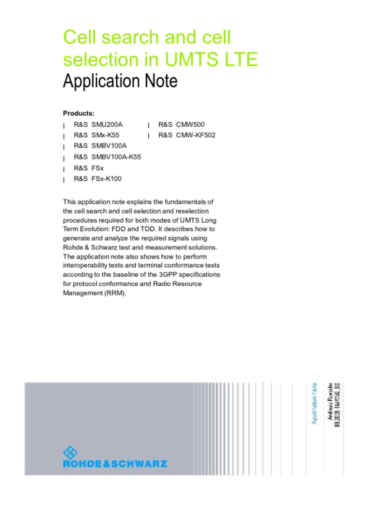 Cell Selection Re Selection | PDF | Lte (Telecommunication) | Mimo