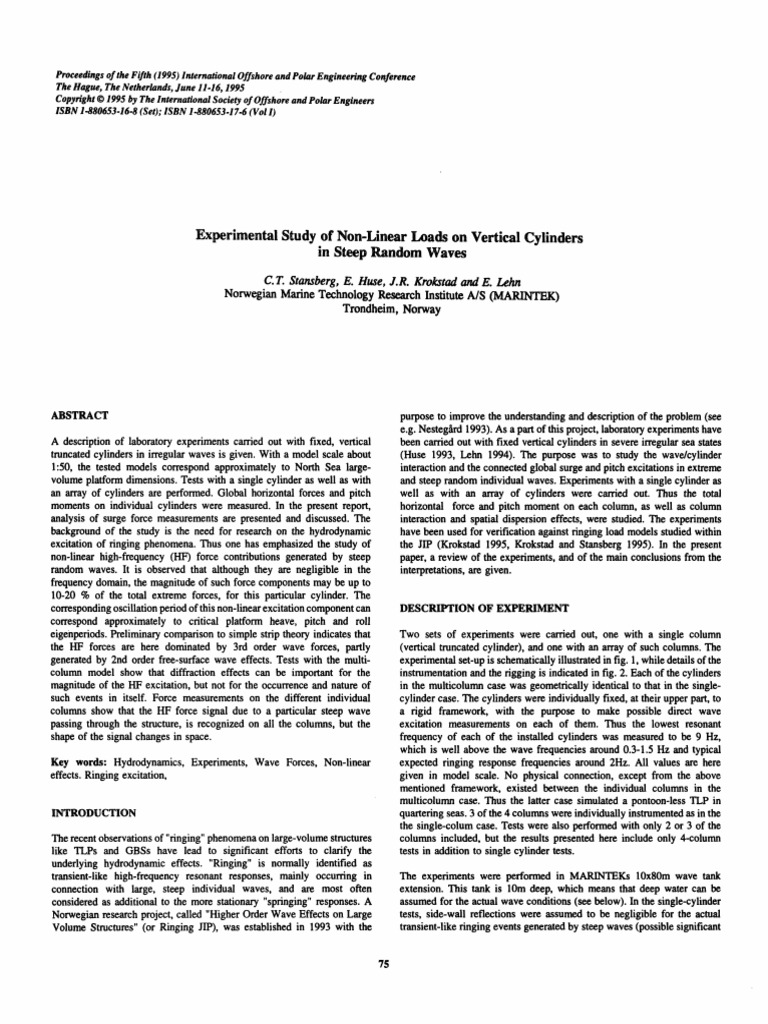 ISOPE-I-95-013 | PDF | High Frequency | Waves