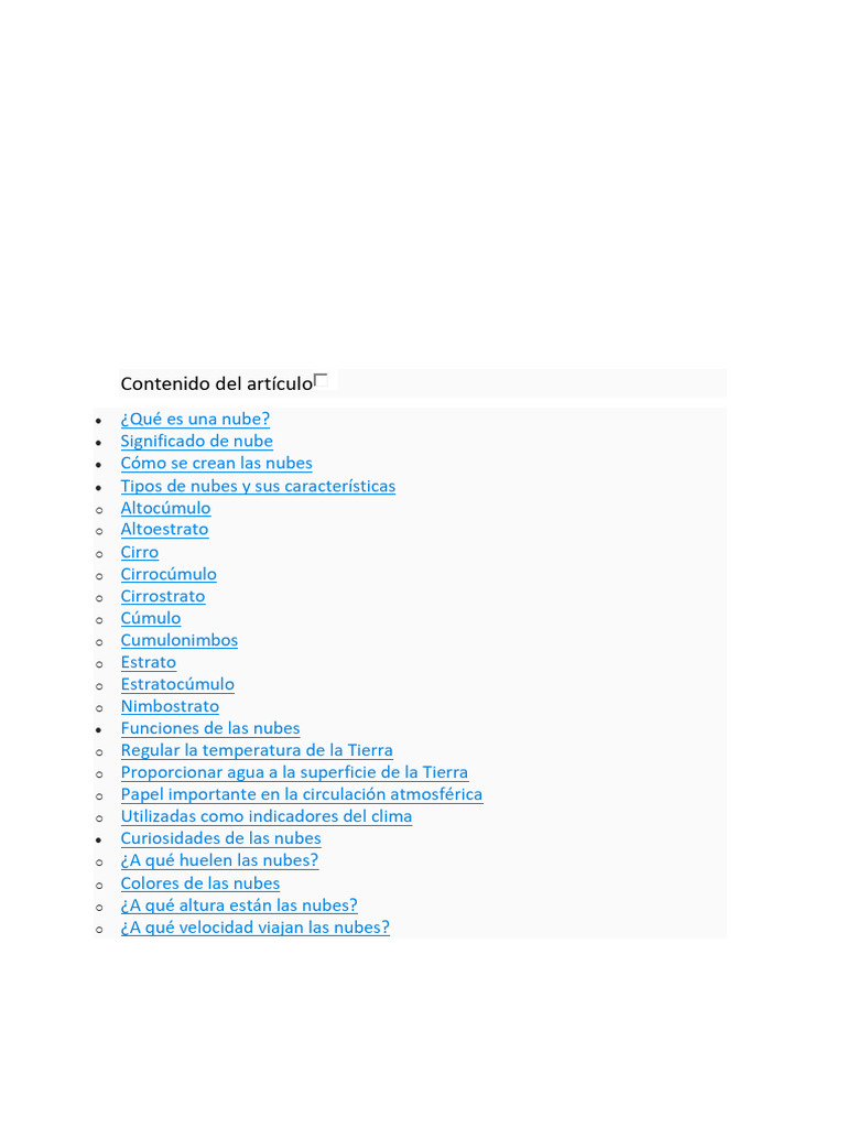 Tipos y Funciones de las Nubes | PDF | Nube | Agua