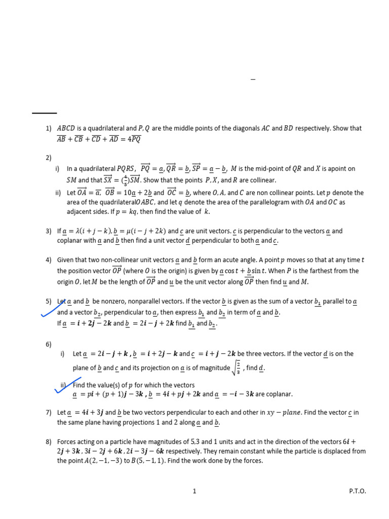 Vectors worked examples | PDF | Euclidean Vector | Force