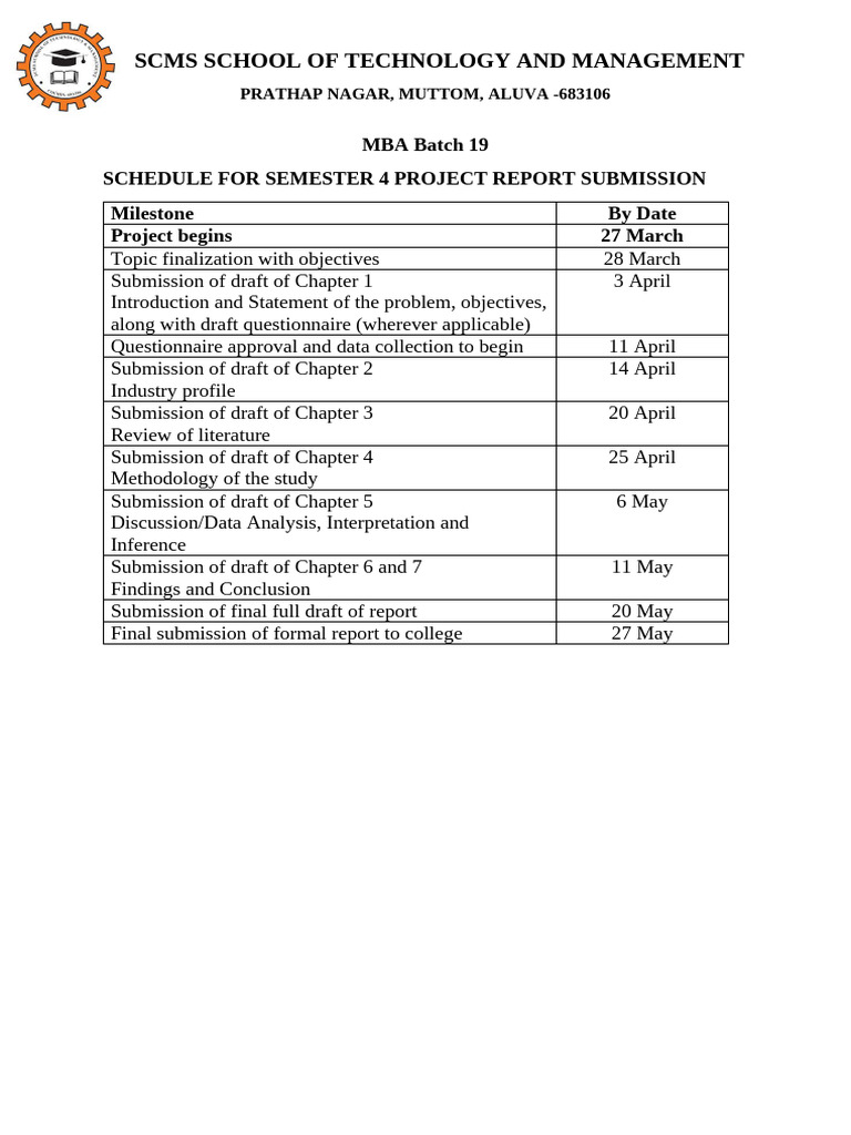 Project Schedule | PDF