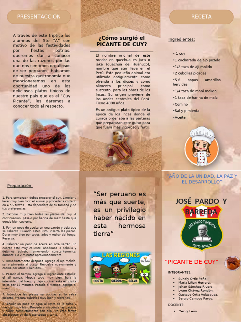 Triptico Inglés 2 | PDF | Conejillo de indias | Perú