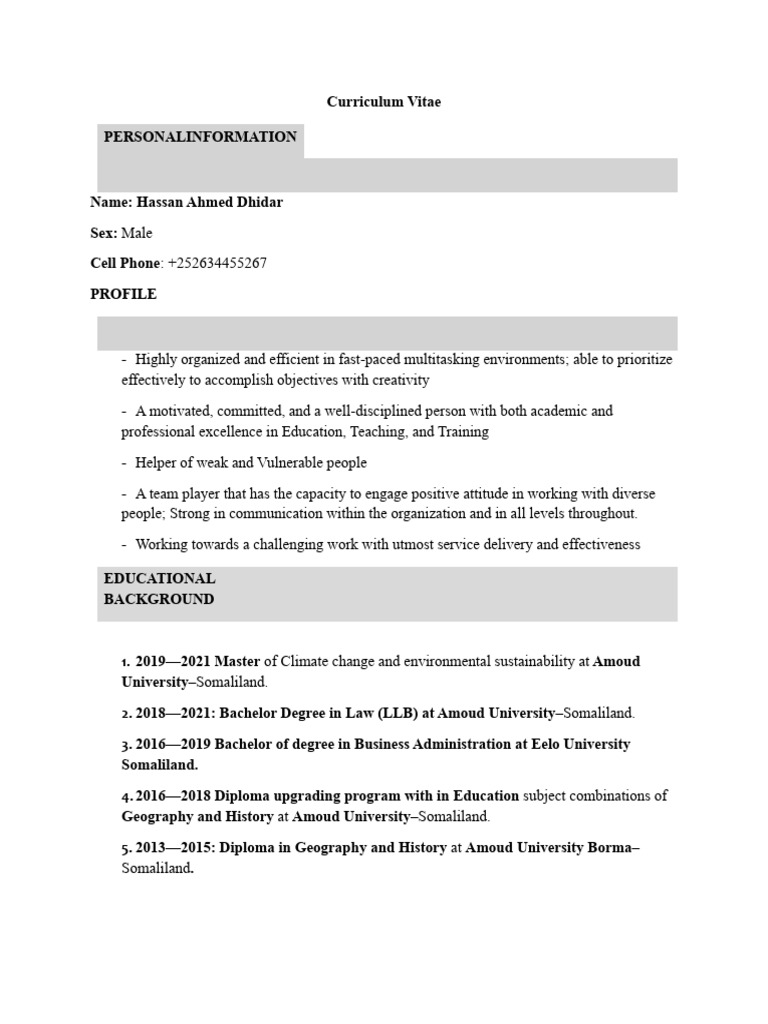 CV FOR TEACHER ASSISTANCE FOR LIFELINE HOPE CENTER | PDF | Teachers ...