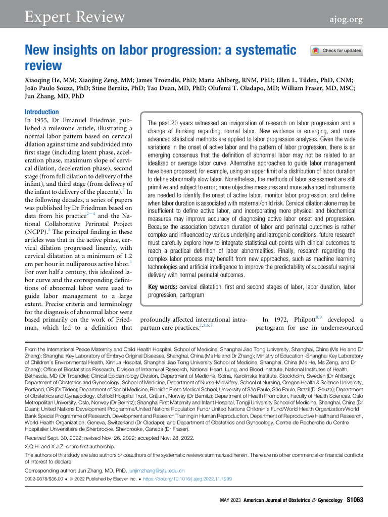 New Insights on Labor Progression | PDF | Childbirth | Systematic Review