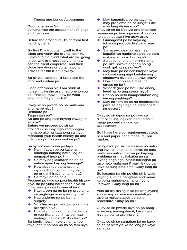 Thorax and Lungs Script | PDF | Breathing | Exhalation