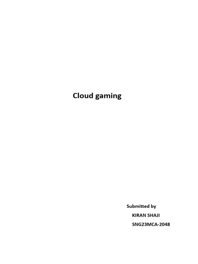 Cloud Gaming | PDF