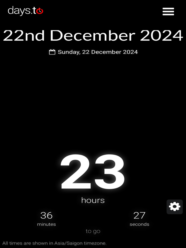 How Many Days Until 22nd December 2024 | PDF