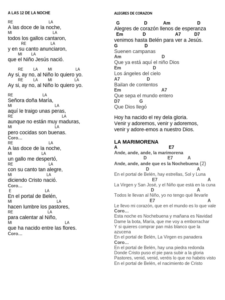 Villancicos para celebrar Navidad | PDF | María, madre de Jesús | Reyes ...