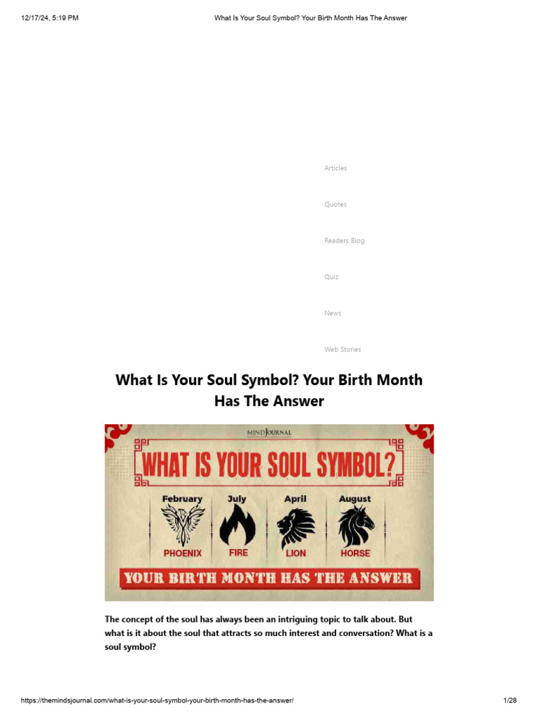 What Is Your Soul Symbol_ Your Birth Month Has The Answer | PDF | Soul ...