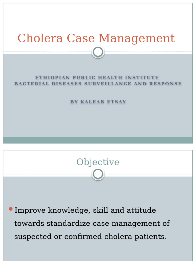 Chapter 4 Cholera Case Managment | PDF | Dehydration | Diarrhea