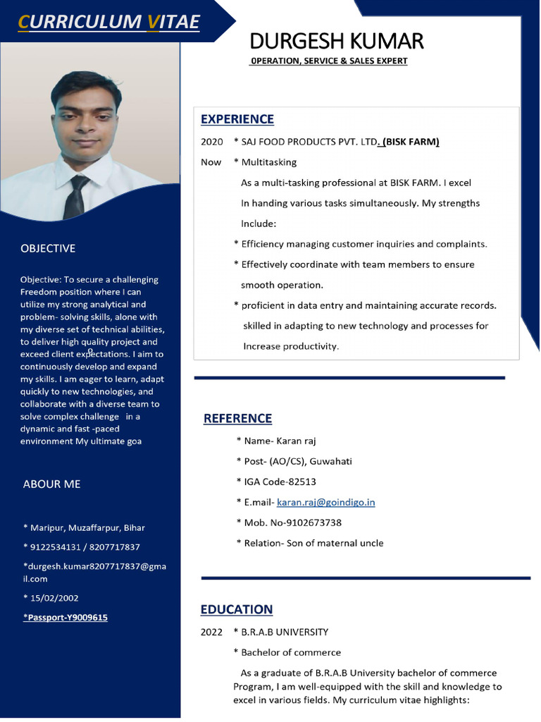 Resume of Durgesh-1 | PDF