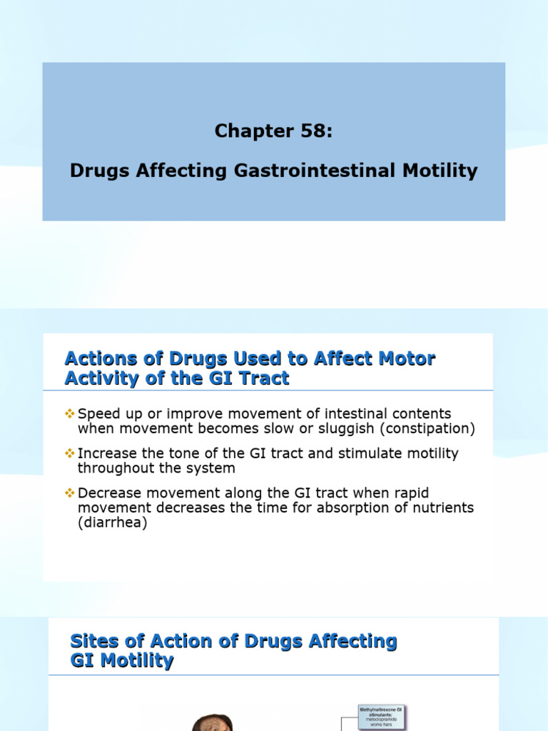 Chapter 58 Drugs Affecting GI Motility | PDF | Gastrointestinal Tract ...