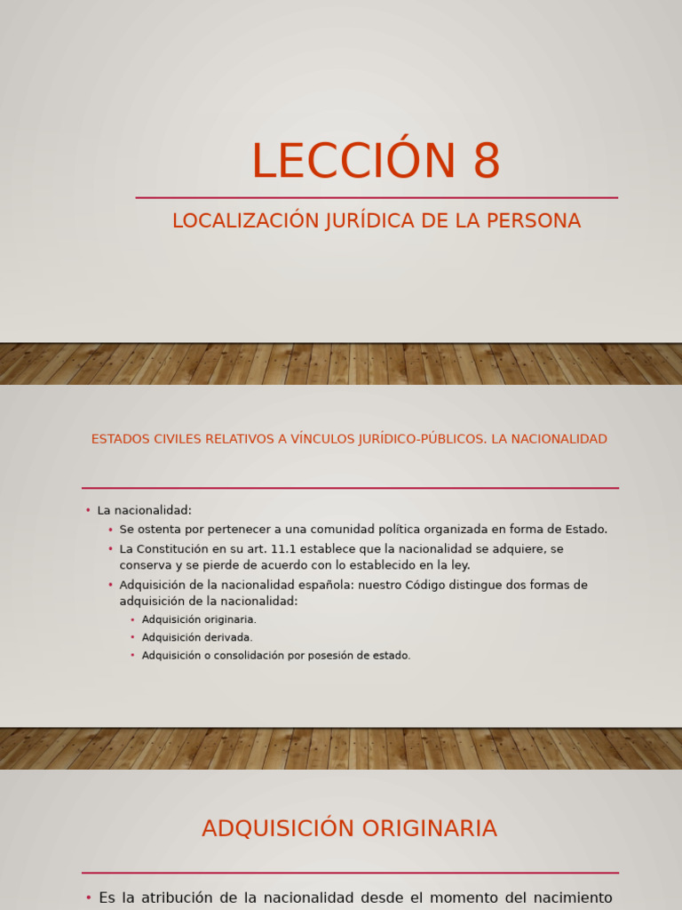 Leccion 8. La Nacionalidad | PDF | Gobierno | Justicia