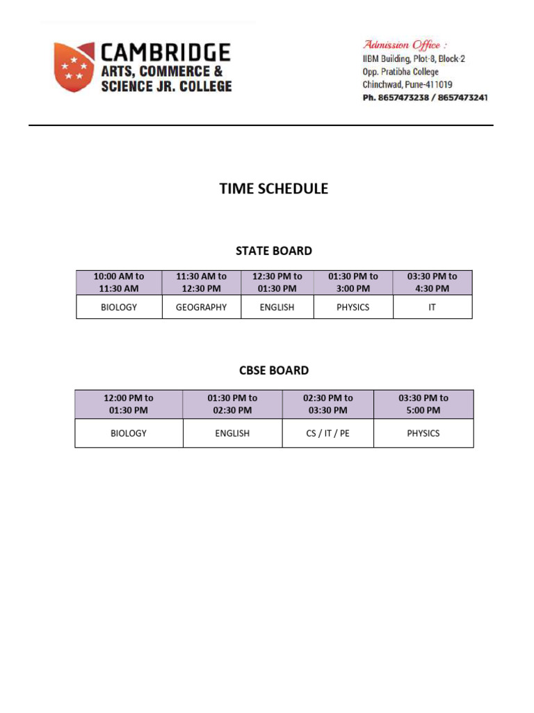Practical Schedule (Unacademy) | PDF