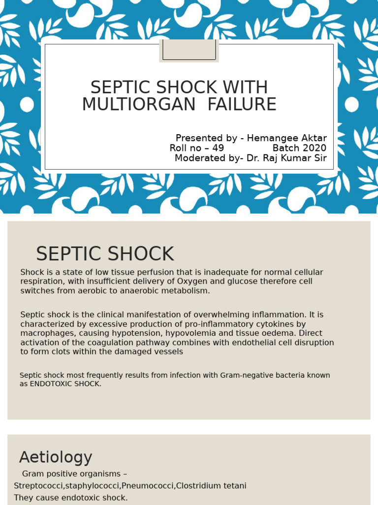 Septic Shock With Multiorgan Failure | PDF | Sepsis | Shock (Circulatory)