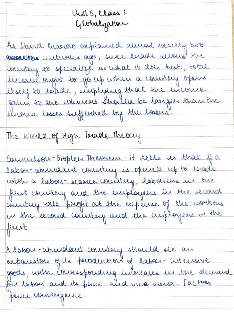 De - Unit 5 - Class 1 - Globalisation | PDF