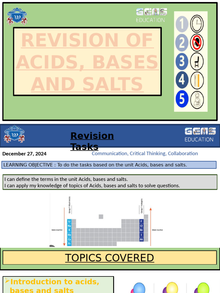 5 - Revision Acids, Bases, Salts | PDF | Salt (Chemistry) | Hydroxide