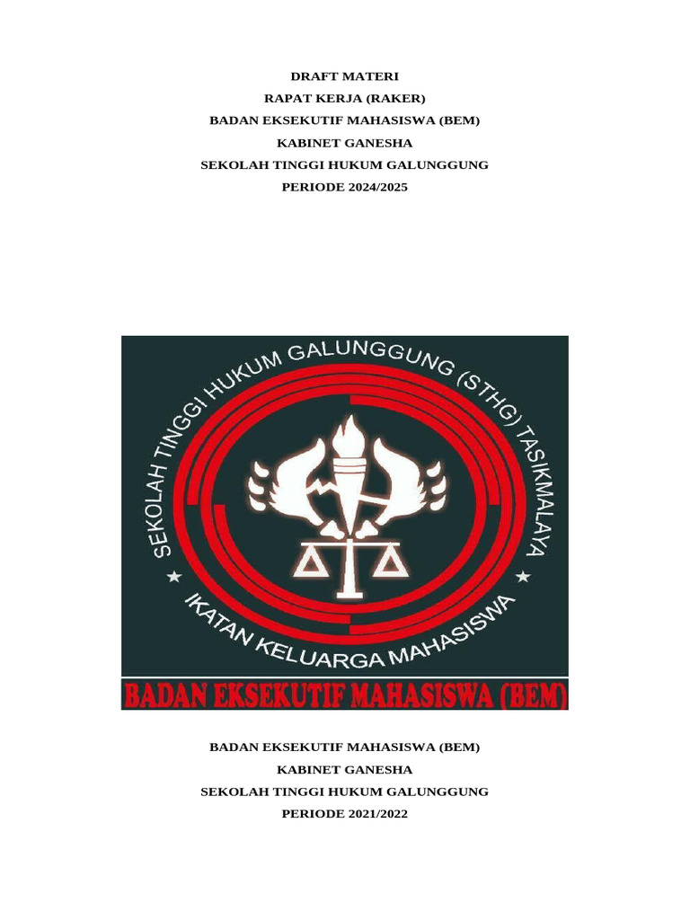 Draft Materi Raker Bem 2024 | PDF