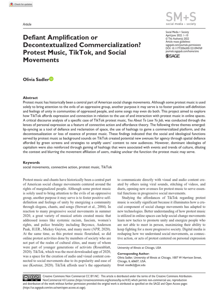 Defiant Amplification or Decontextualized Commercialization? Protest ...