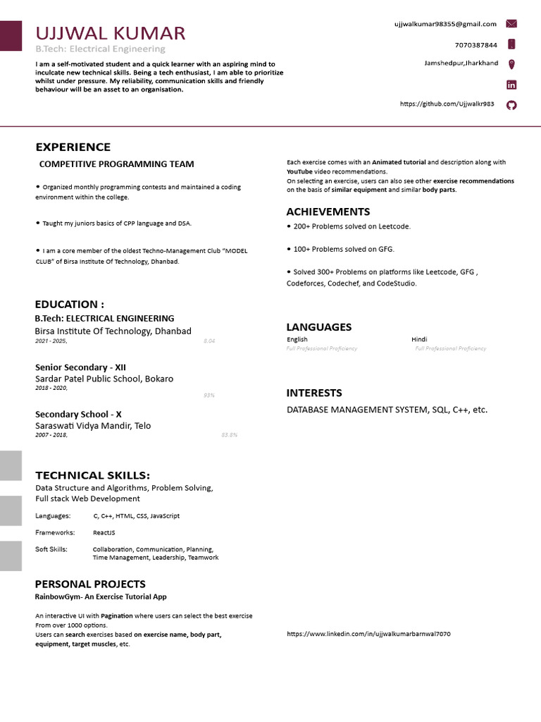 ujjwal resume | PDF | Computer Programming | Web Development