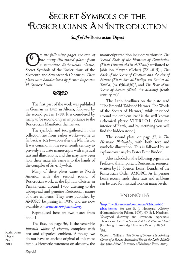 Rosicrucian Secret Symbols Overview | PDF | Esoteric Schools Of Thought ...
