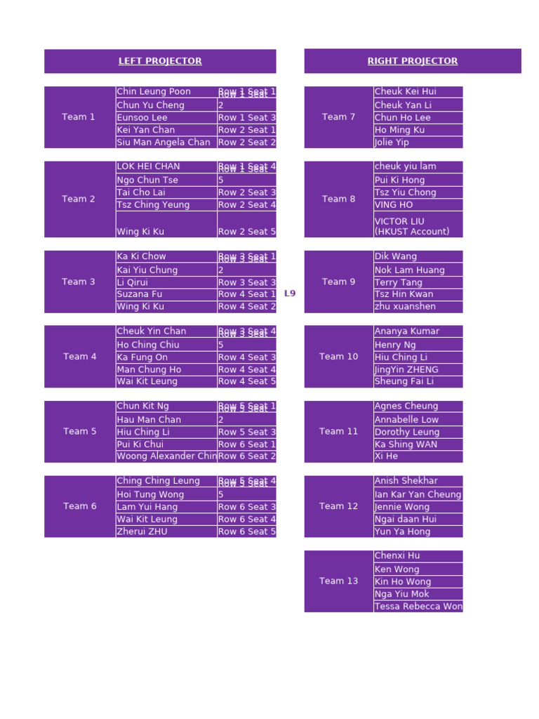 Seating Plan_Session 04_Section L9 | PDF | Hong Kong