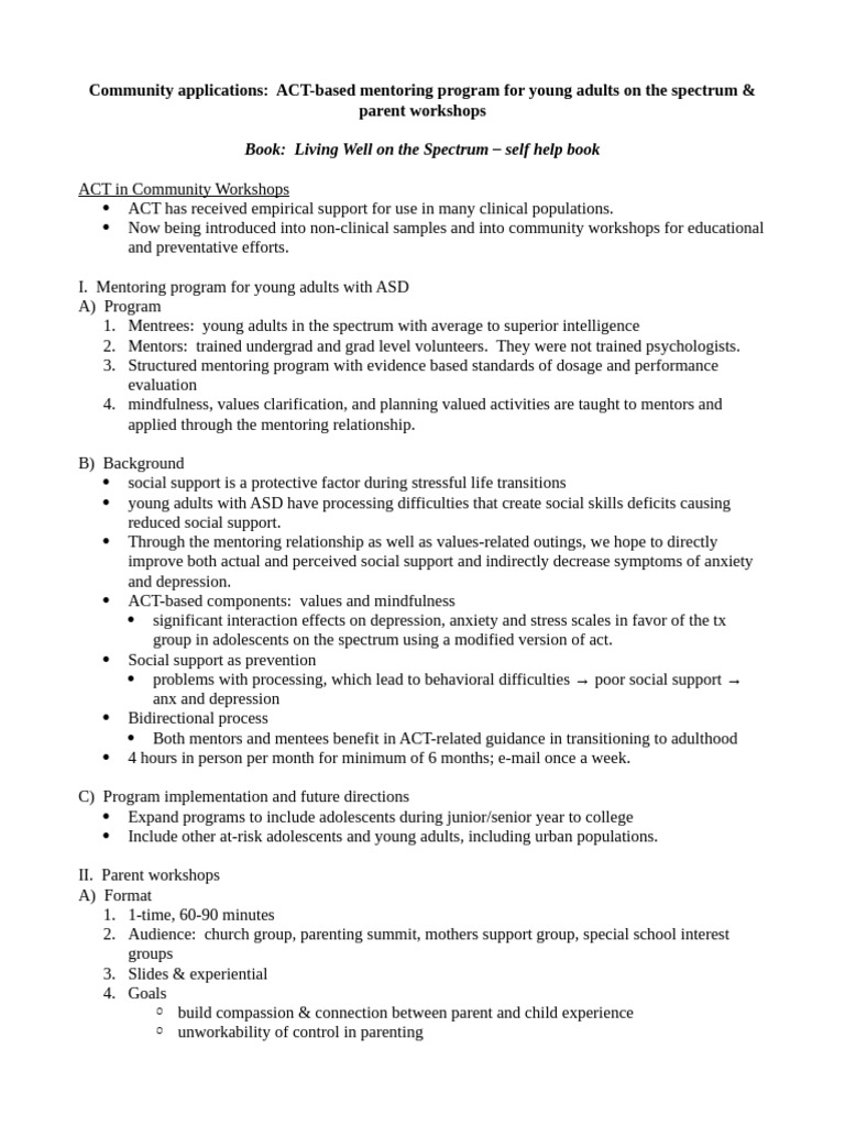 Act W Asd and Parents | PDF | Autism Spectrum | Parenting
