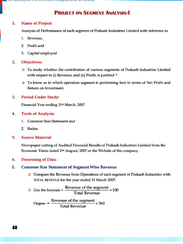 Accountancy Class XII Project Guidelines | PDF | Revenue | Return On ...