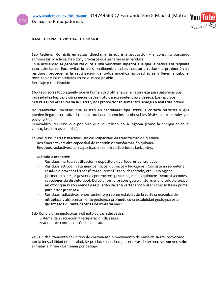 Examen Ctma Resuelto | PDF | Mangle | Roca (geología)