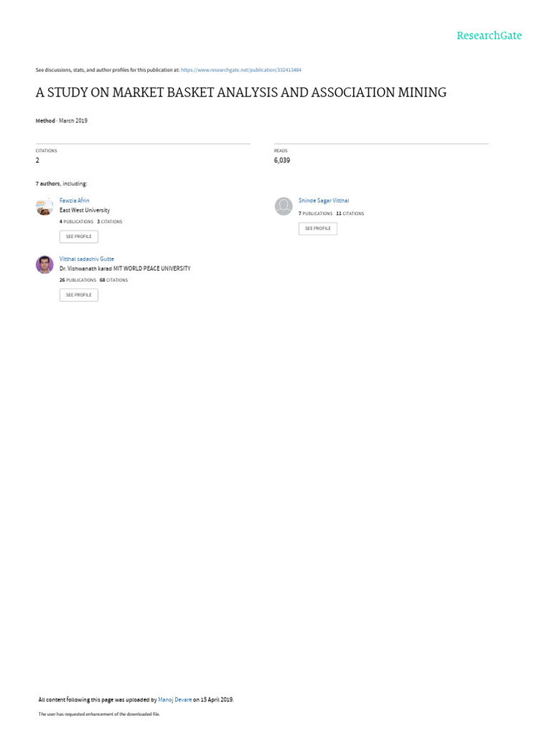 Market Basket Analysis Using Apriori | PDF | Data Mining | Data Analysis