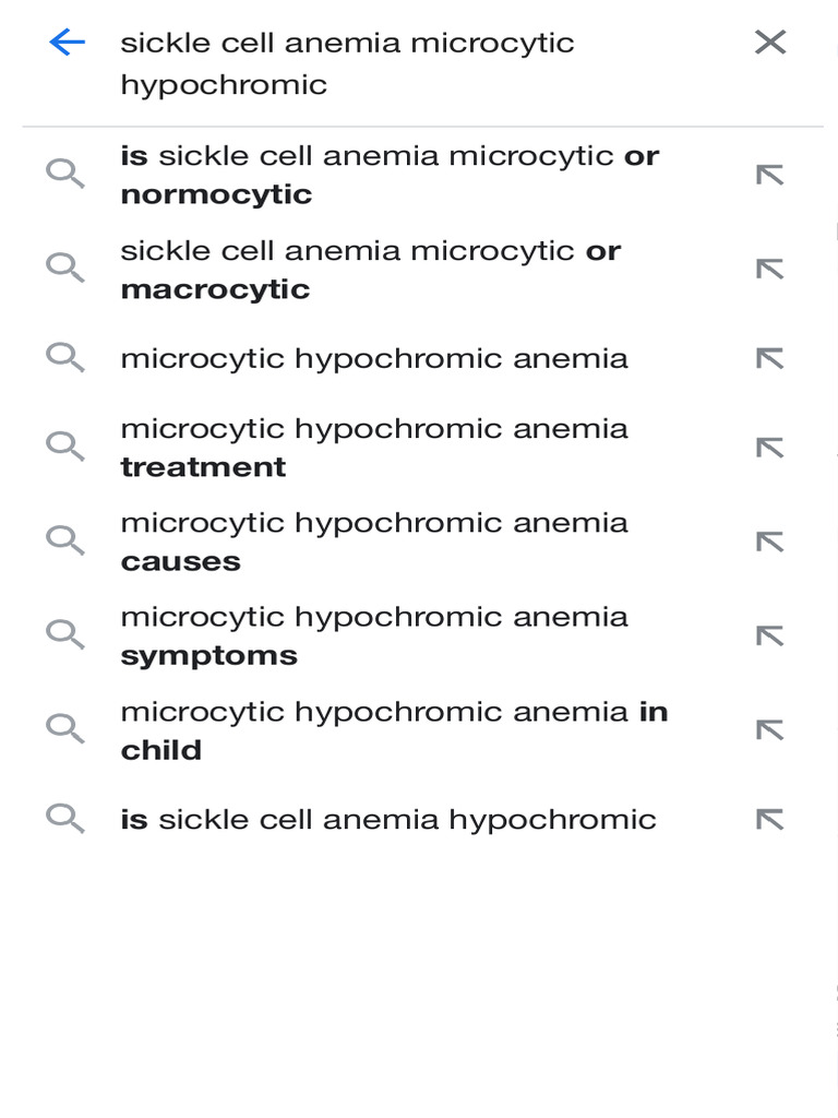 Sickle Cell Anemia Microcytic Hypochromic - Google Search | PDF