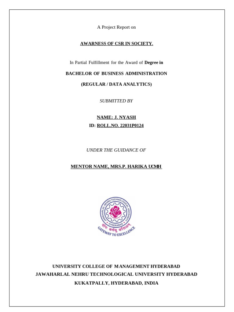 CSR Awareness in Society Report | PDF | Corporate Social Responsibility