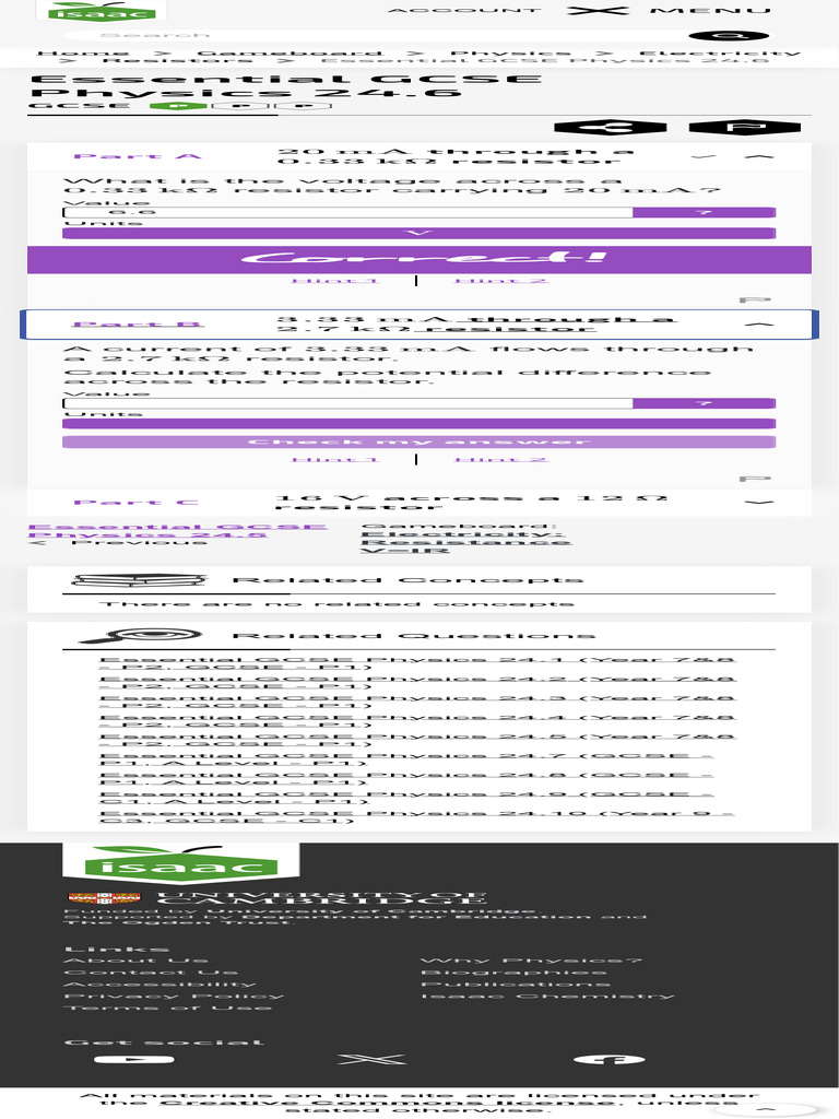 Essential GCSE Physics 24.6 — Isaac Physics | PDF