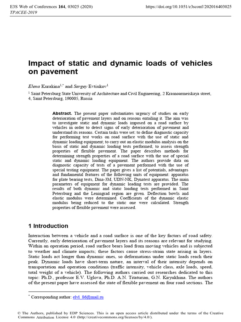 Vehicle Load Impact on Pavement Strength | PDF | Strength Of Materials ...