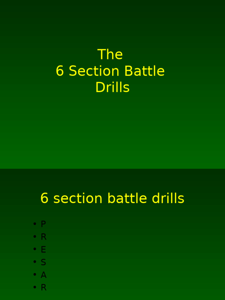 6 Section Battle Drills Overview | PDF | Battles | Military Science