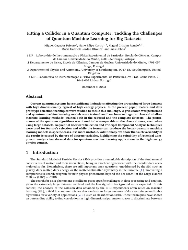 Fitting a Collider in a Quantum Computer: Tackling the Challenges of Quantum Machine Learning ...
