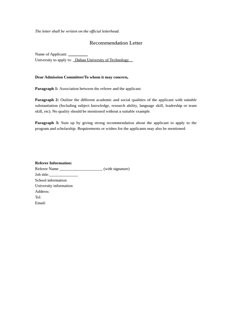 2 Letters of Recommendation Sample | PDF