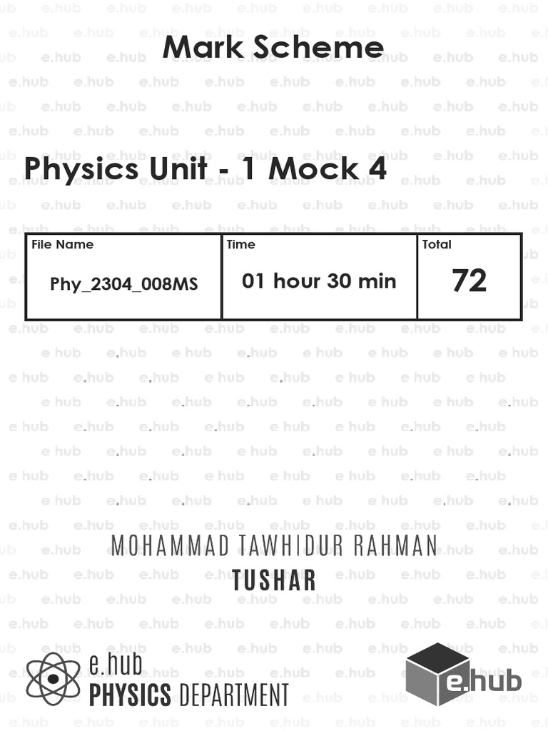 Phy_2304_008MS-Unit-1-Mock-4 | PDF | Force | Acceleration