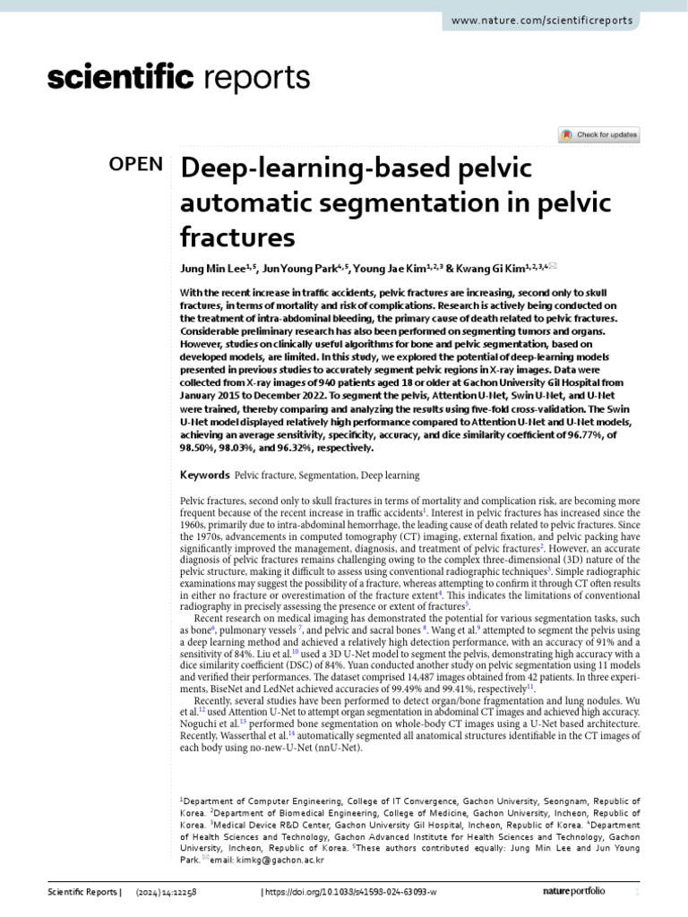Deep‑learning‑based Pelvic Automatic Segmentation In Pelvic Fractures Pdf Sensitivity And