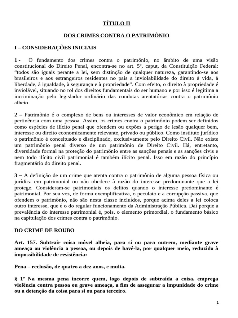 Aula Sobre Crime de Roubo | PDF | Roubo | Roubo