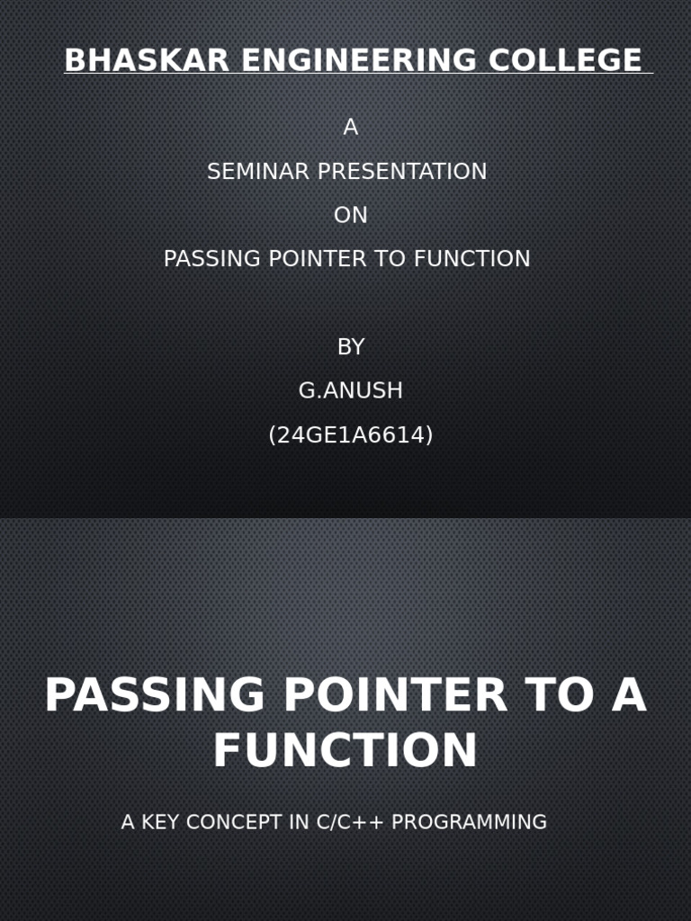 Passing Pointer To Function | PDF
