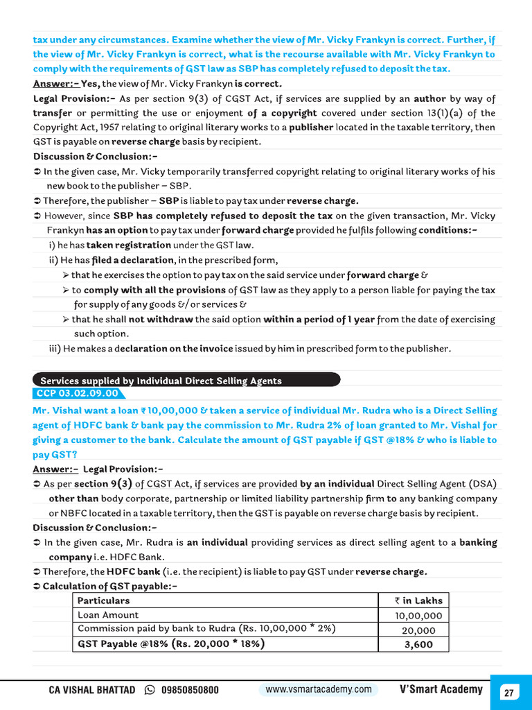 Caf GST Que Chapter 2 RCM | PDF