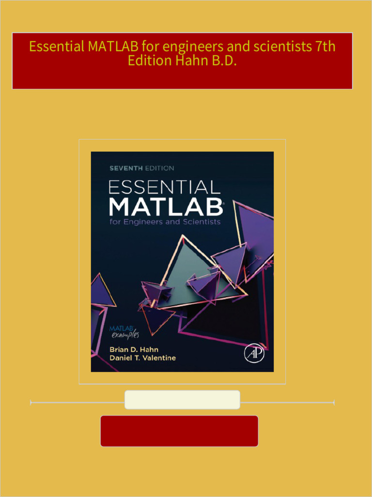 Buy ebook Essential MATLAB for engineers and scientists 7th Edition Hahn B.D. cheap price | PDF ...