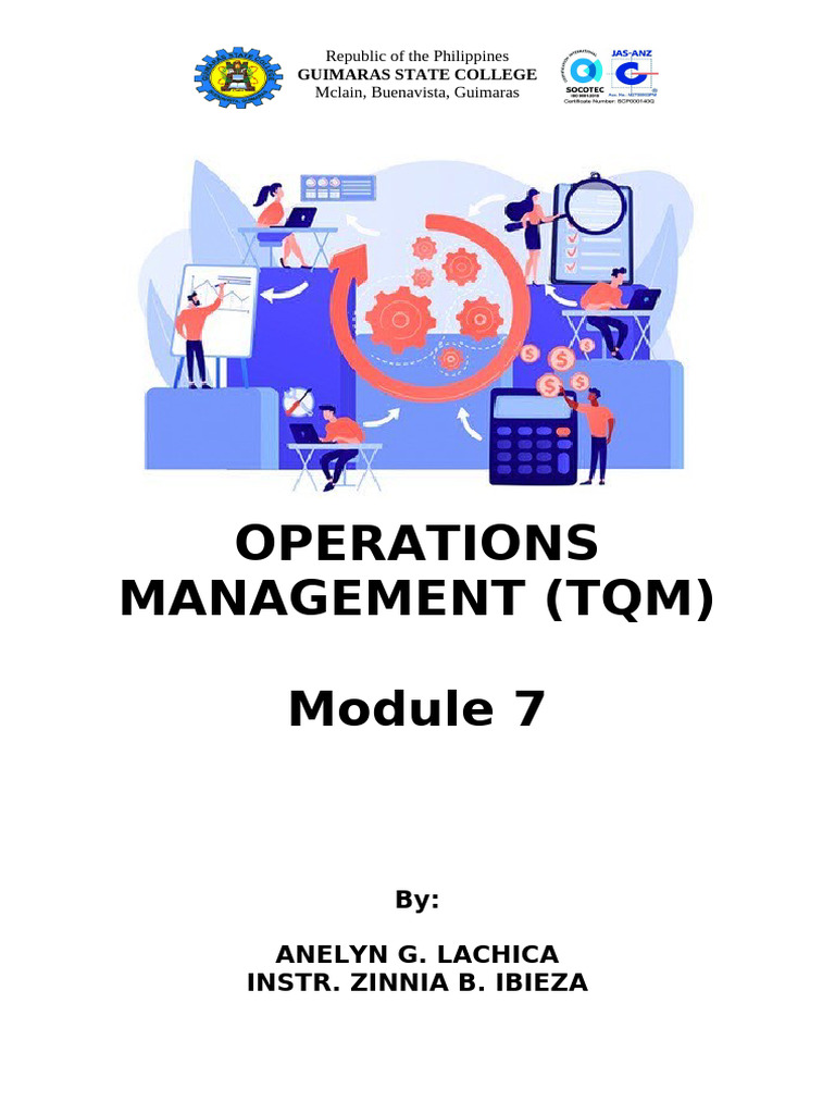 Module 7 Operations Management TQM | PDF | Customer Satisfaction ...