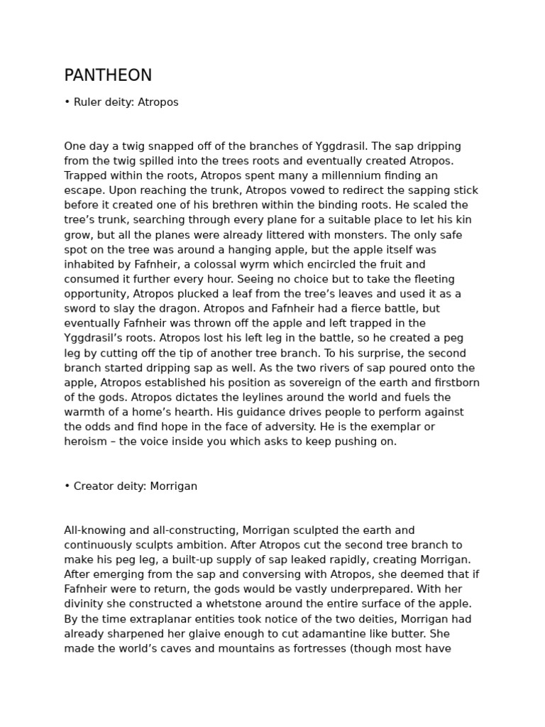 schizo lore doc | PDF | Trees | Deities